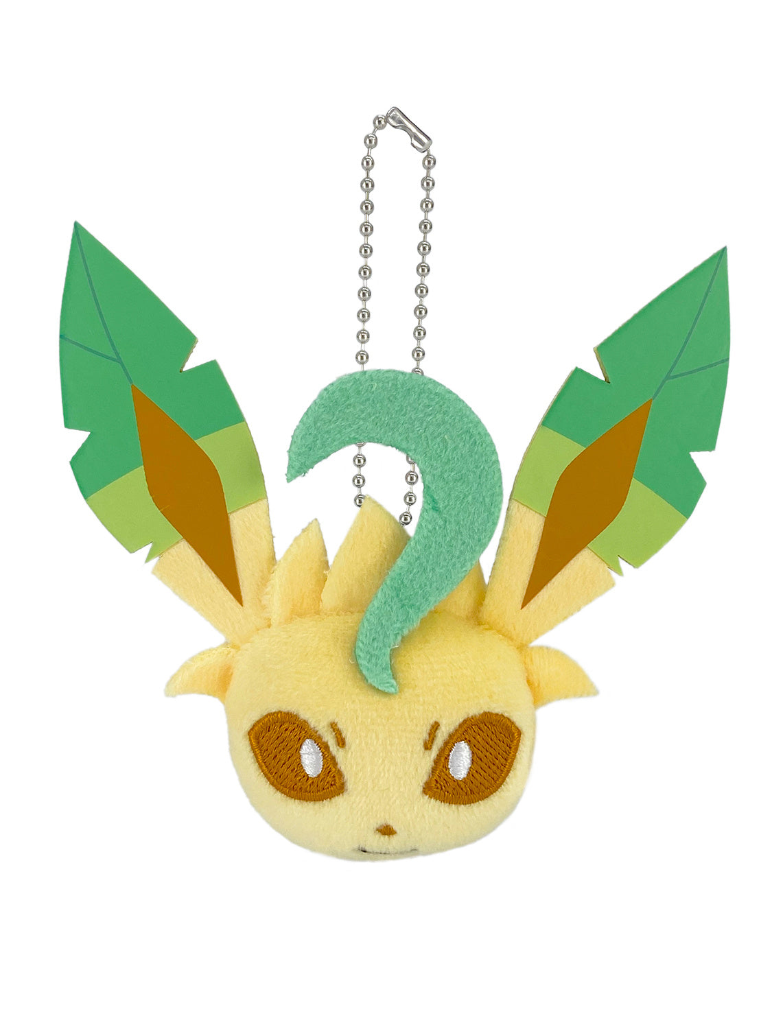 Leafeon Pokemon Head Plush Keychain