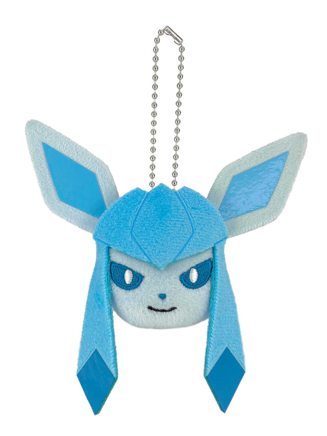 Glaceon Pokemon Head Plush Keychain